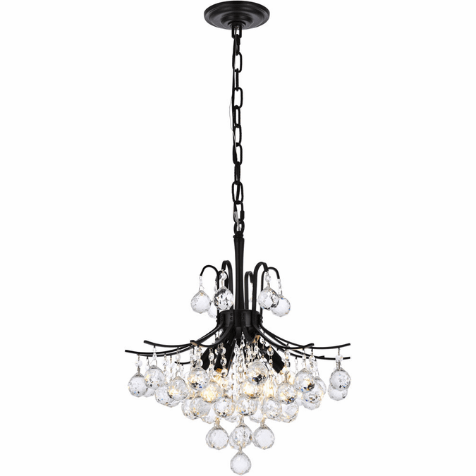 Elegant V8000D16BK/RC Toureg Black And Clear 16" Drop Lighting Fixture ...