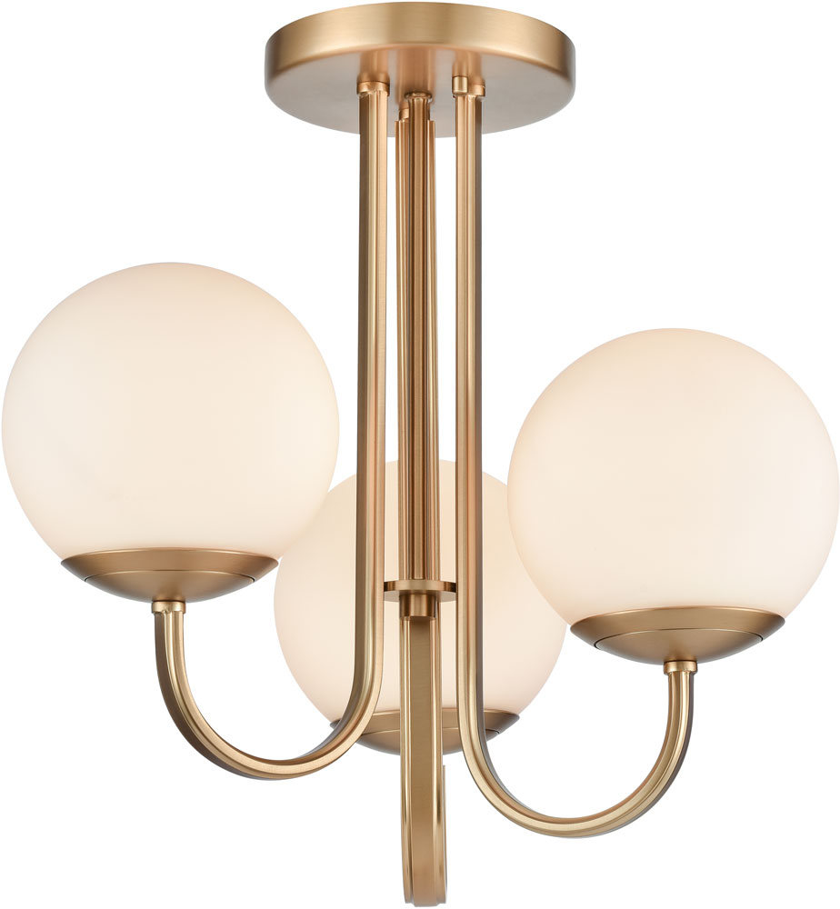 Elk Home 89676/3 Caroline Contemporary Brushed Gold Flush Mount Ceiling ...