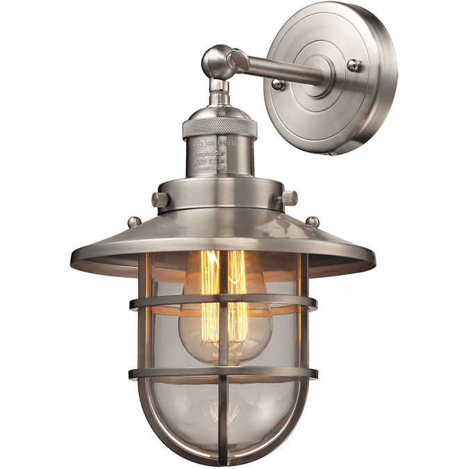 Elk Home Showroom 66356-1 Seaport Nautical Satin Nickel Lighting Sconce ...