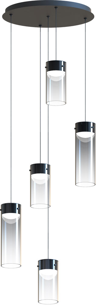 ET2 E21185-142GM Highball Contemporary Gunmetal LED Multi Pendant Light ...