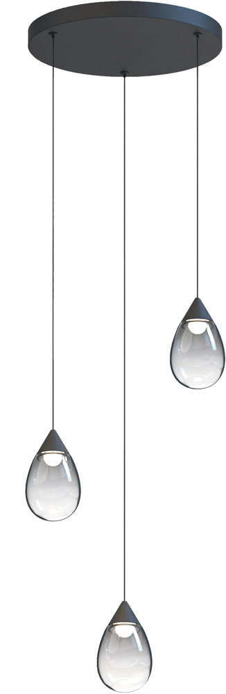 ET2 E21563-142BK Dewdrop Contemporary Black LED Multi Drop Ceiling ...