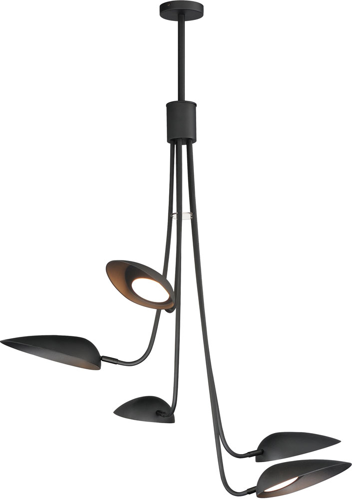 ET2 E24095-BK Marsh Contemporary Black LED Multi Drop Lighting Fixture ...