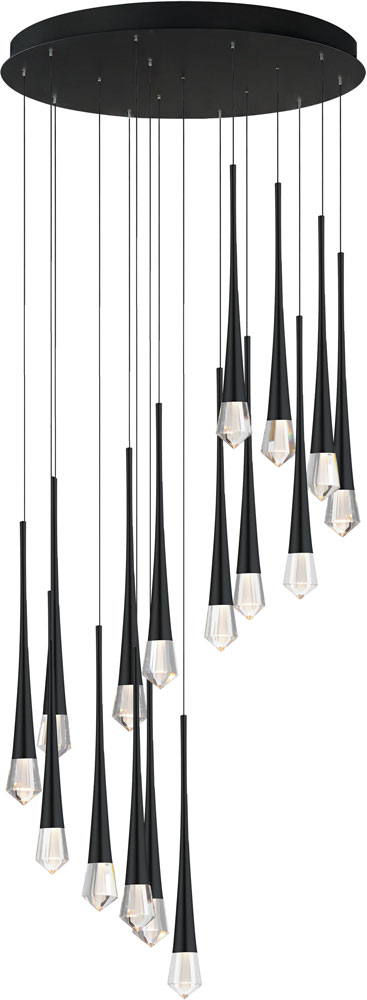 ET2 E24230-122BK Pierce Contemporary Black LED Multi Pendant Light ...