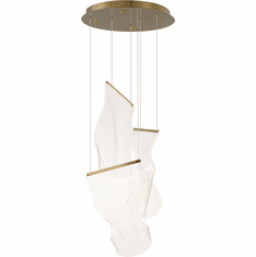 ET2 E24877-133FG Rinkle Contemporary French Gold LED Multi Pendant Lamp ...