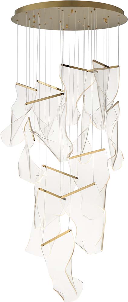 ET2 E24877-133FG Rinkle Contemporary French Gold LED Multi Pendant Lamp ...