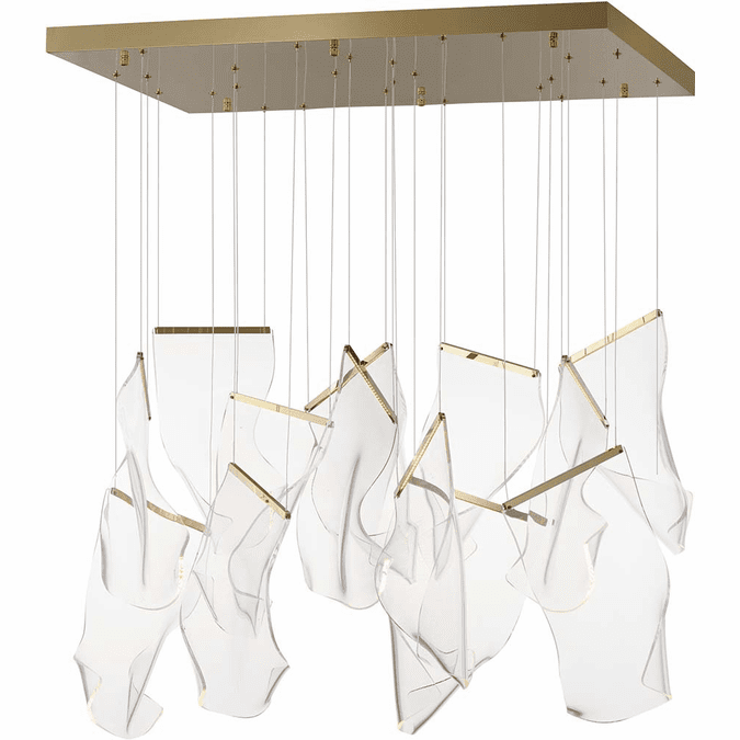 ET2 E24878-133FG Rinkle Modern French Gold LED Multi Drop Ceiling Light ...