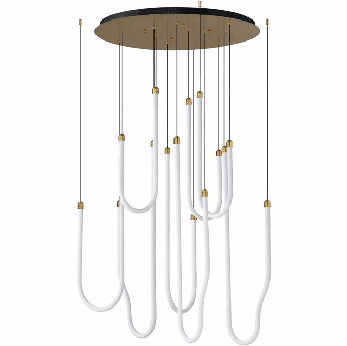 ET2 E24988-NAB Soleil Modern Natural Aged Brass LED Multi Hanging Light ...