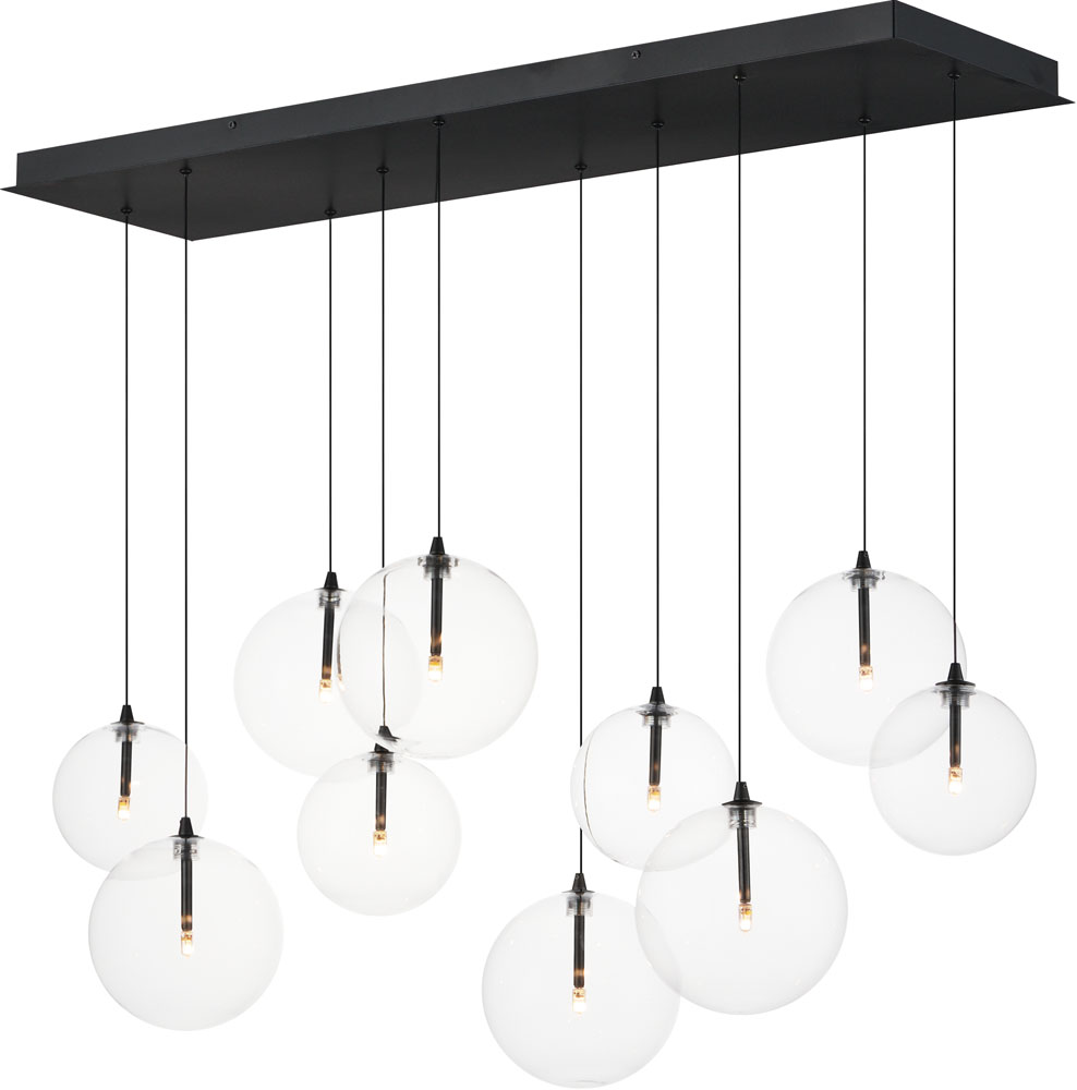 ET2 E25079-18BK Global Contemporary Black LED Multi Hanging Lamp - ET ...