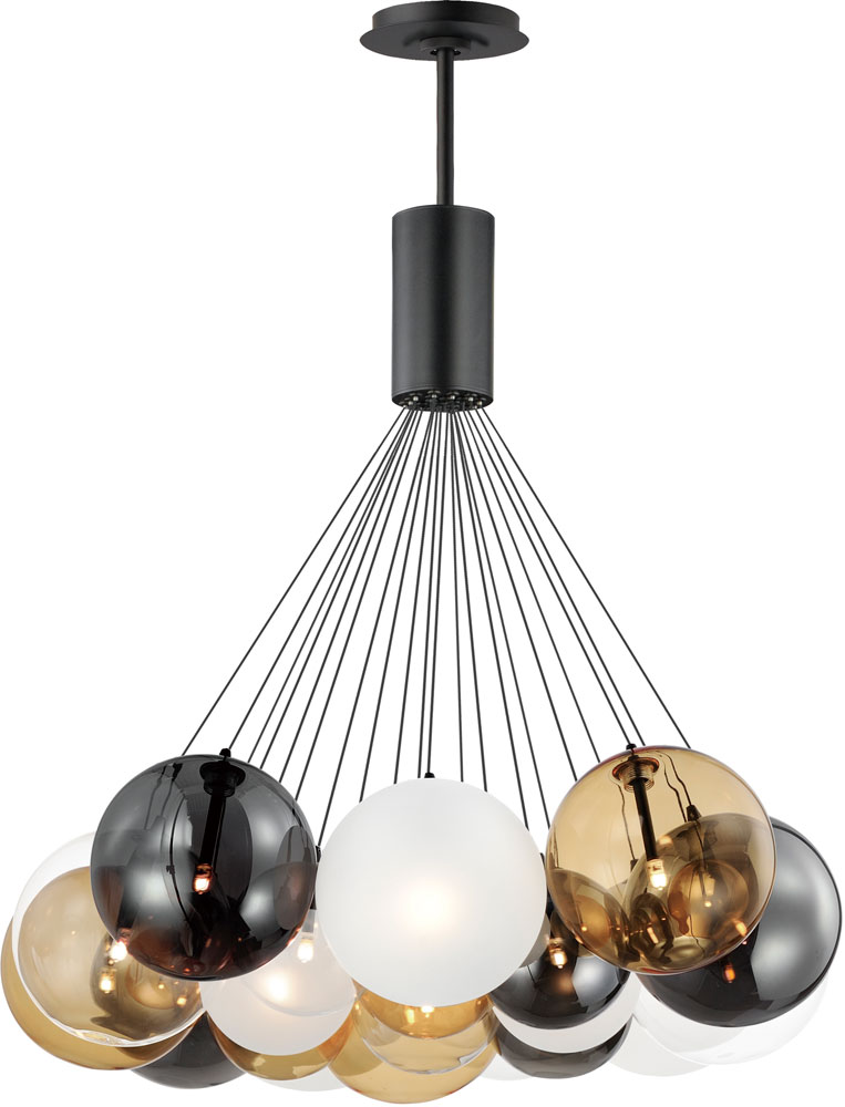 ET2 E25088-148BK Burst Contemporary Black LED Multi Pendant Lighting ...