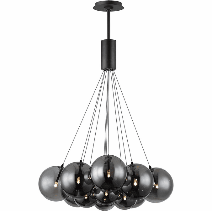 ET2 E25089-142BK Burst Contemporary Black LED Multi Pendant Light ...
