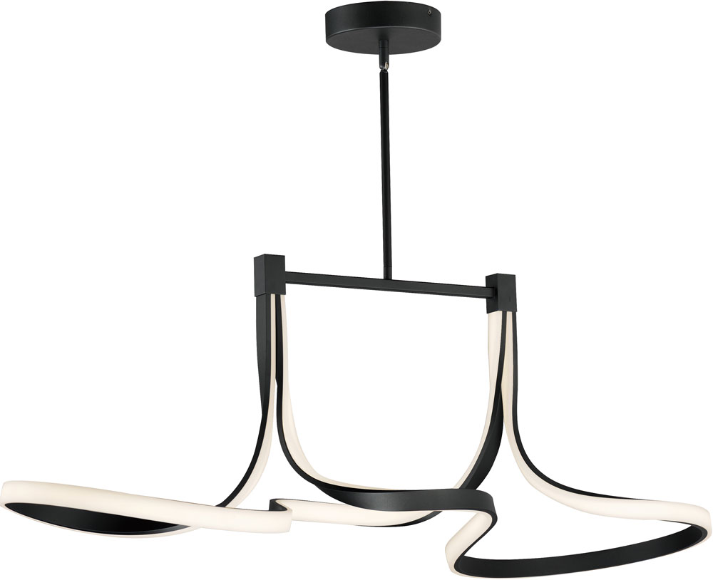 ET2 E30668-BK Serpentine Modern Black LED Kitchen Island Light Fixture - ET-E30668-BK