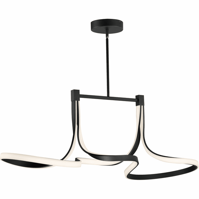 ET2 E30668-BK Serpentine Modern Black LED Kitchen Island Light Fixture - ET-E30668-BK