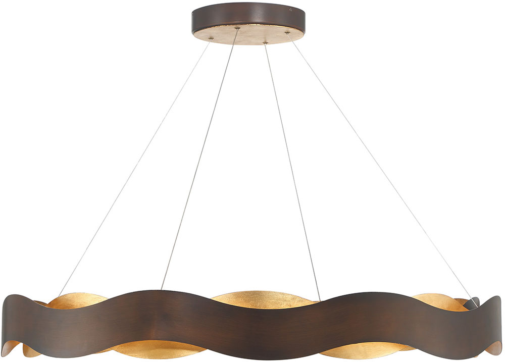 Eurofase 46462-015 Vaughan Modern Bronze and Gold LED Hanging Pendant ...