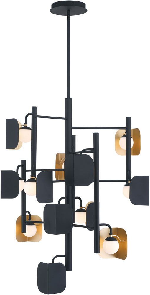 Eurofase 49228-014 Cornice Modern Gold-Black LED Drop Lighting Fixture ...