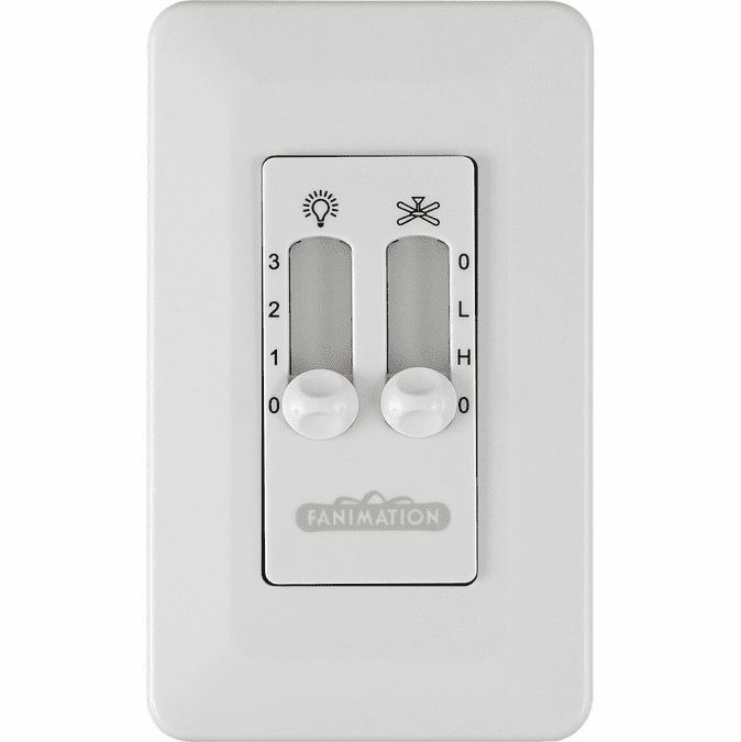 Fanimation CW6WH White Non-Reversing Wall Control - FAN-CW6WH