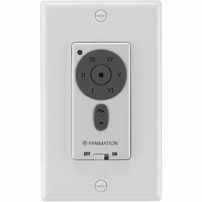 Fanimation TW40WH White DC Motor Reversing Wall Control - FAN-TW40WH