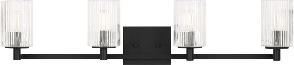 Generation Lighting GLV1044EN/MBK Lando Modern Midnight Black 4-Light ...