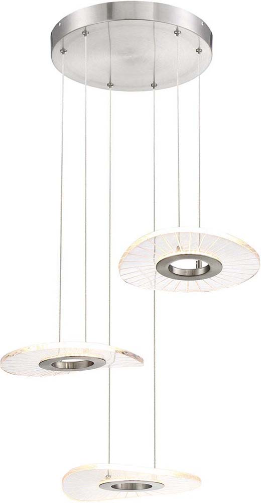 George Kovacs P1783-084-L Light Ray Modern Brushed Nickel LED Multi ...