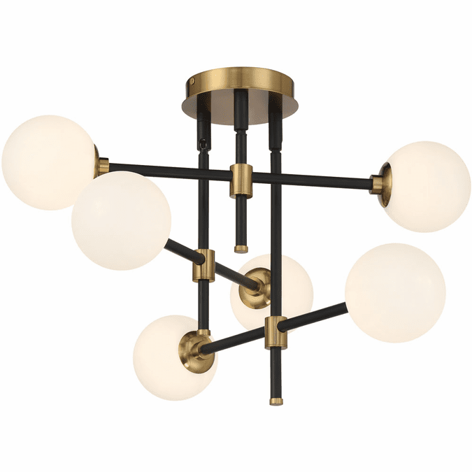 George Kovacs P8156-681 Cosmet Modern Coal and Aged Brass Ceiling Light ...