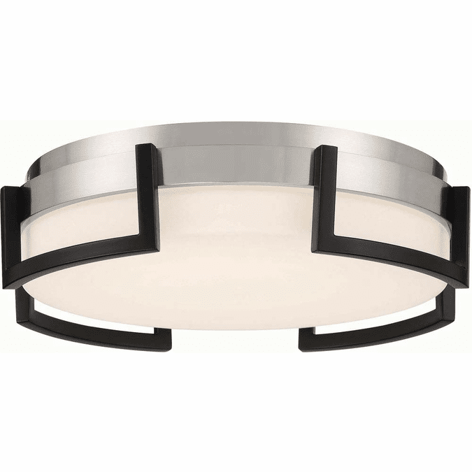 George Kovacs P953-2-691-L Bezel Set Modern Coal with Brushed Nickel ...