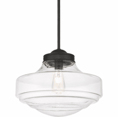Golden Lighting 0508-L BLK-VMG Ingalls Matte Black 16" Pendant Light ...