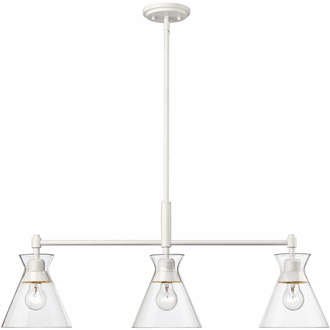 Golden Lighting 0511-LP WHT-CLR Malta Contemporary Matte White Kitchen ...