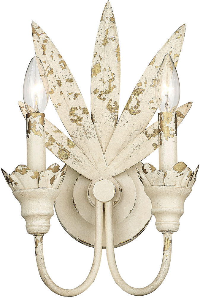 Golden Lighting 0846-2W AI Lillianne Traditional Antique Ivory Wall ...