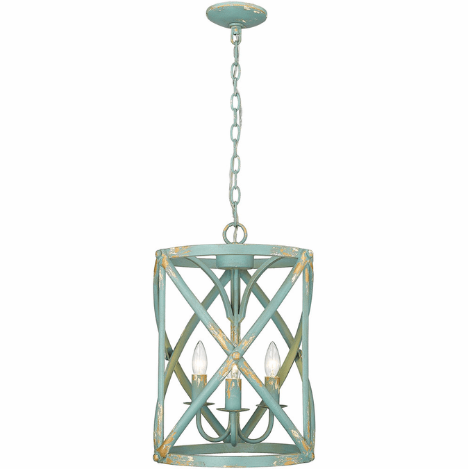 Golden Lighting 0890-3P TEAL Alcott Traditional Teal Pendant Lighting ...