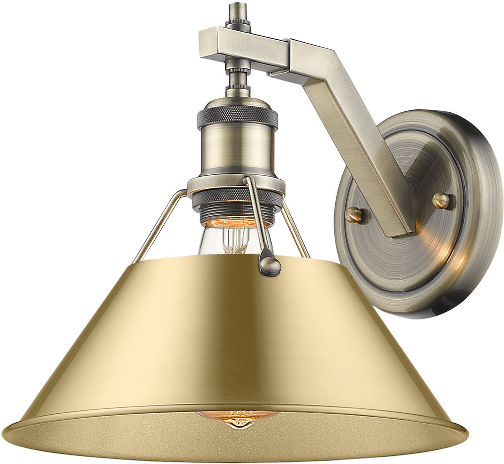 Golden Lighting 3306-1W AB-BCB Orwell Aged Brass / Brushed Champagne ...