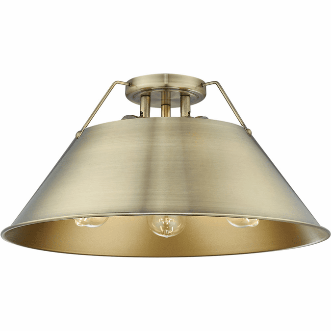 Golden Lighting 3306-3FM AB-AB Orwell Aged Brass Home Ceiling Lighting ...