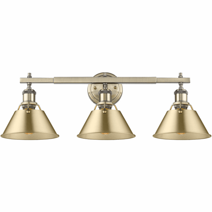 Golden Lighting 3306-BA3 AB-BCB Orwell Aged Brass / Brushed Champagne ...