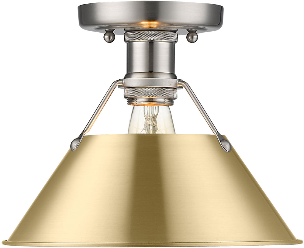 Golden Lighting 3306-FM PW-BCB Orwell Pewter / Brushed Champagne Bronze ...