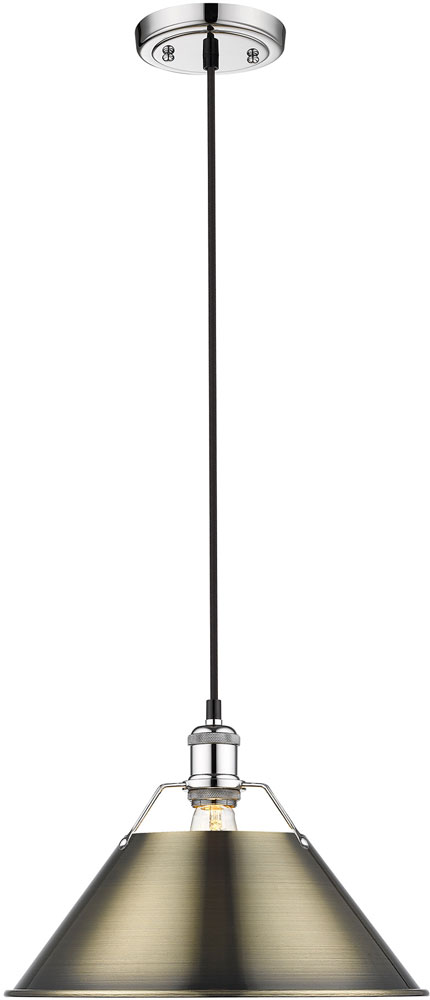 Golden Lighting 3306-L CH-AB Orwell Chrome / Aged Brass Drop Ceiling ...