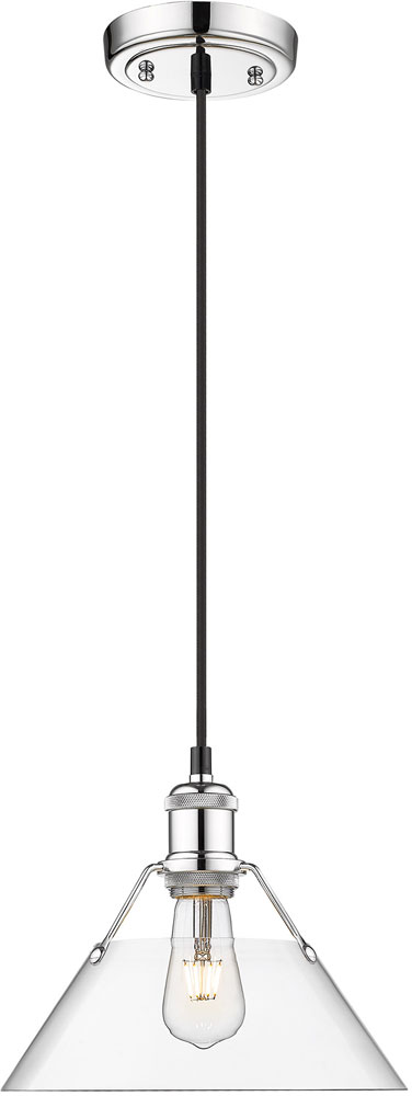 Golden Lighting 3306-M CH-CLR Orwell Chrome / Clear Glass 10" Mini Drop ...