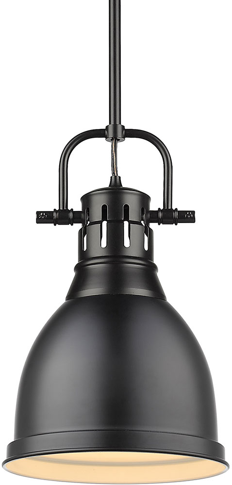Golden Lighting 3604-S-BLK-BLK Duncan Contemporary Black Mini Drop ...