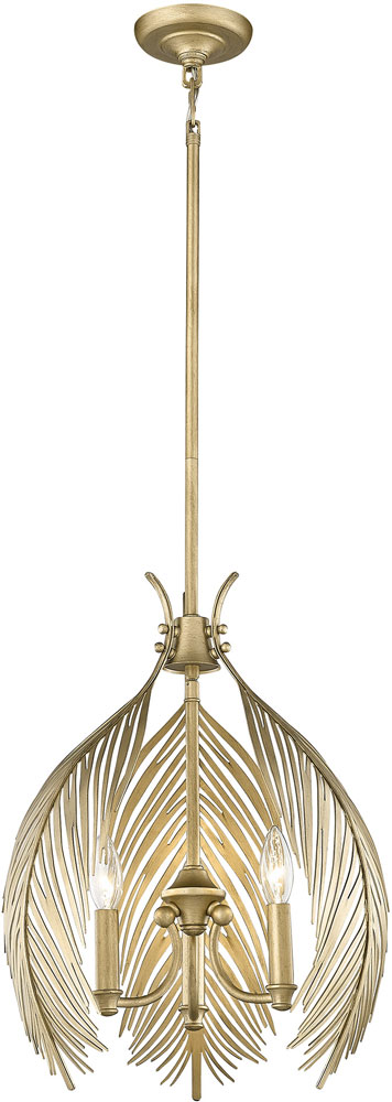 Golden Lighting 6930-3P VFG Cay Contemporary Vintage Fired Gold Hanging ...