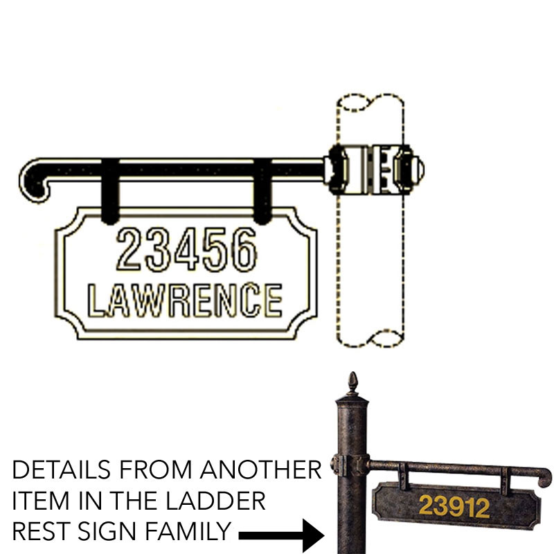 Hanover Lantern 223-3 Ladder Rest Sign Outdoor Address Number Sign ...