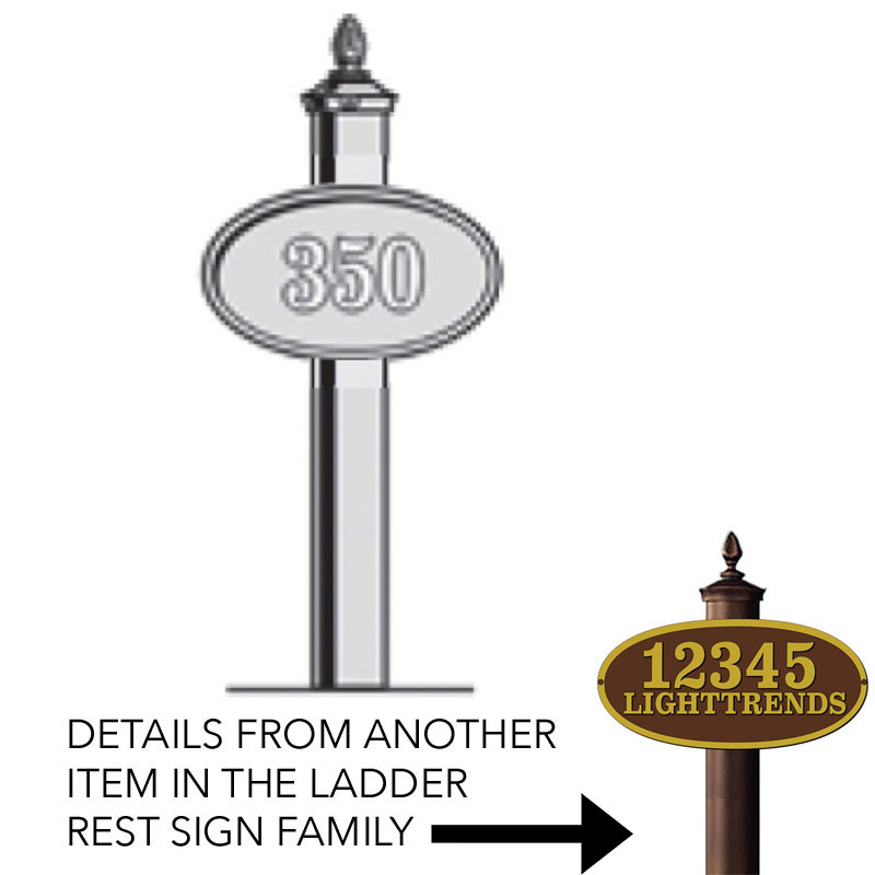 Hanover Lantern 725 Ladder Rest Sign Exterior Address Number Sign - HAN-725