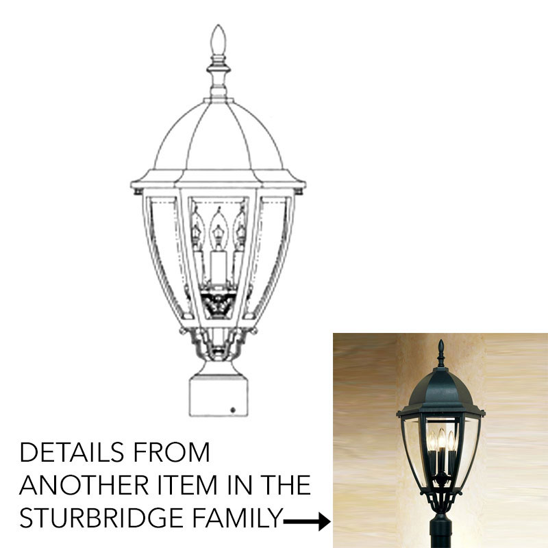 Hanover Lantern B12430 Sturbridge Medium Exterior Post Light - HAN-B12430