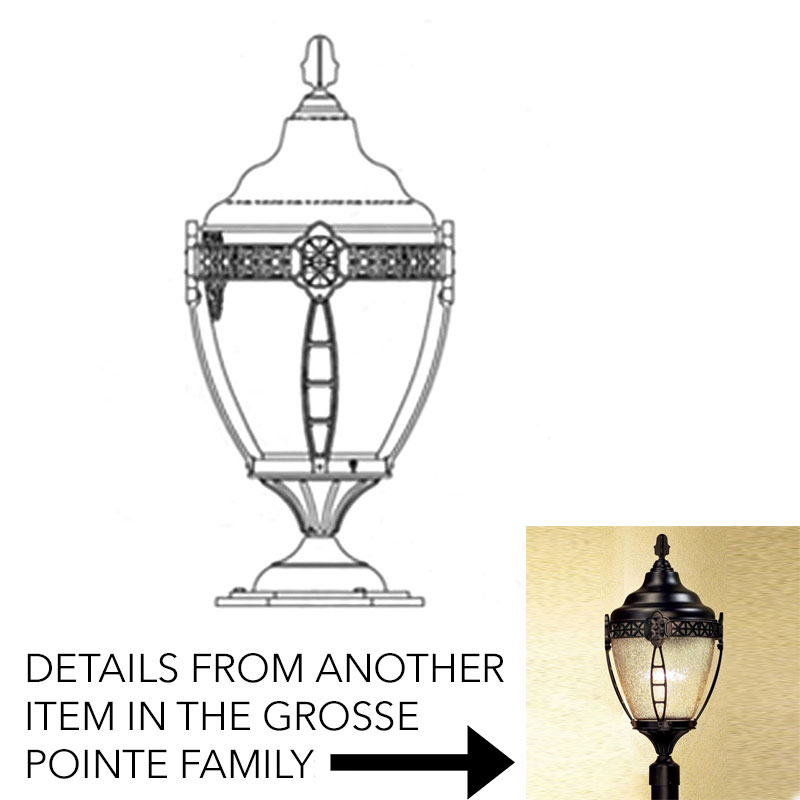 Hanover Lantern B17560 Grosse Pointe Medium Traditional Outdoor Pier Mount - HAN-B17560