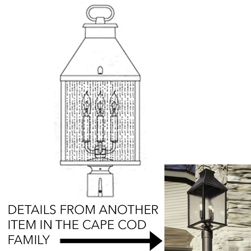 Hanover Lantern B25430 Cape Cod Large Traditional Outdoor Post Light ...