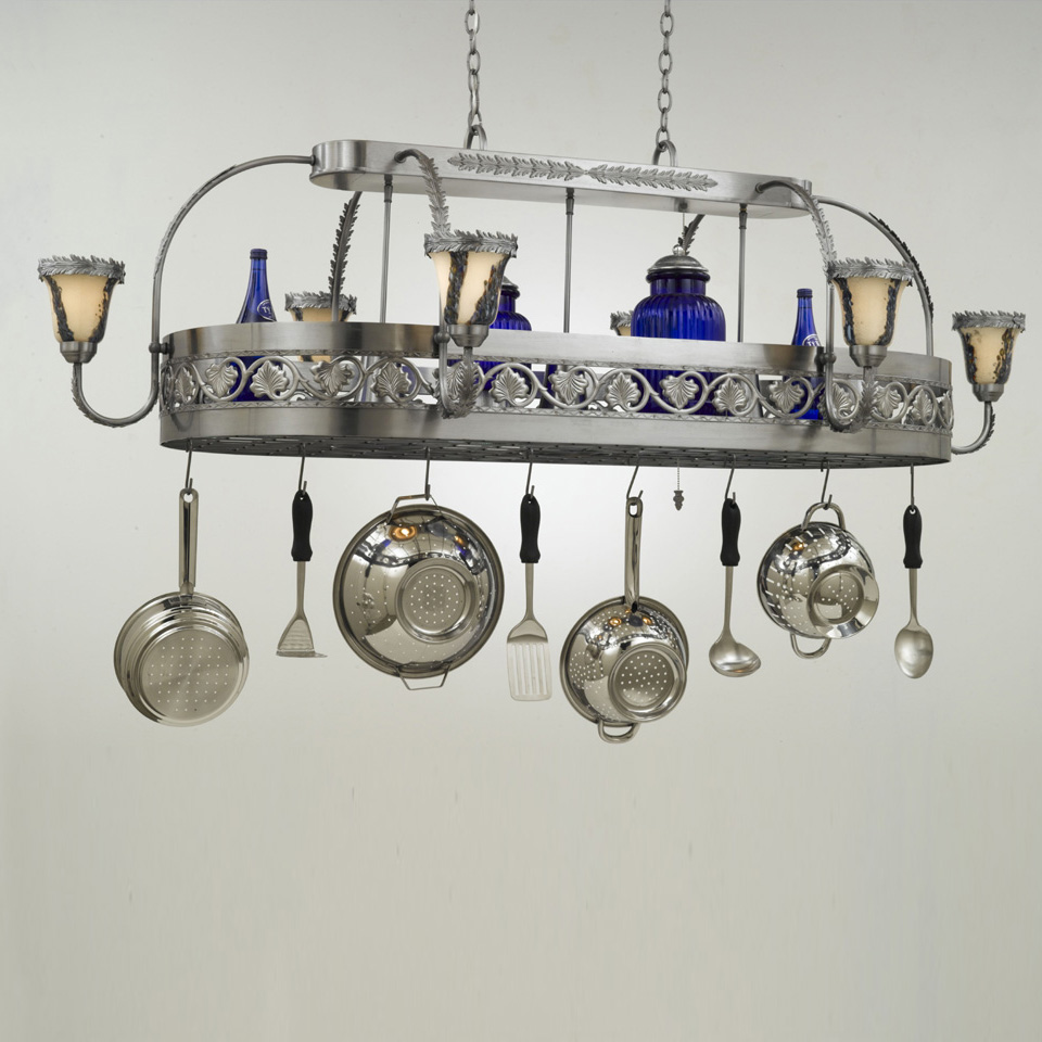 Hi-Lite Manufacturing H-87Y-D 42" Wide Pot Rack Kitchen Island Lighting ...