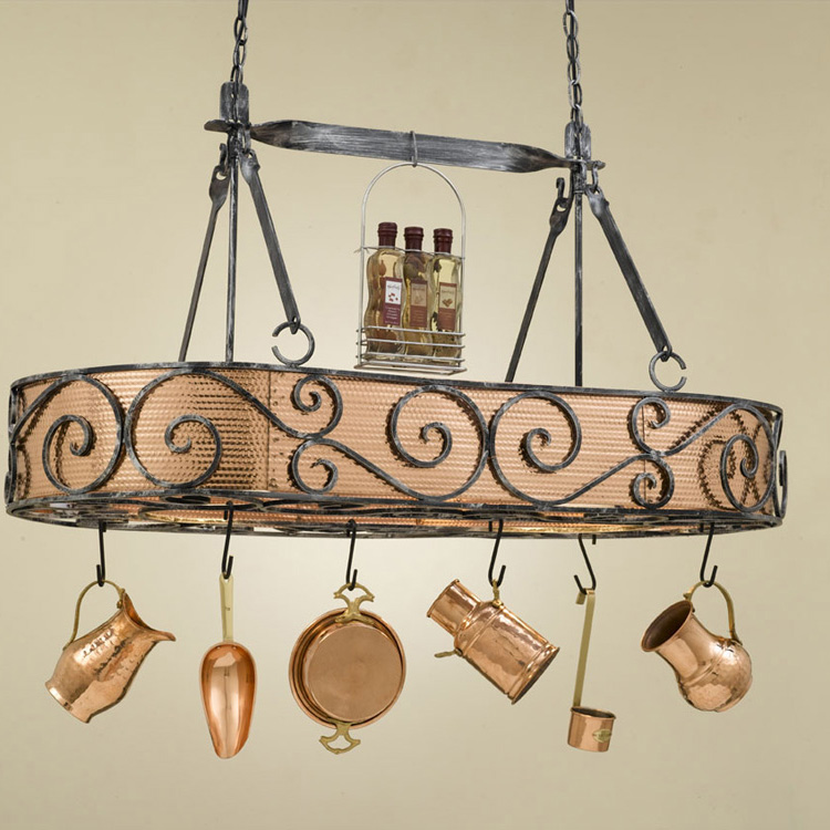 Hi-Lite Manufacturing H-93Y-D-B-SIL 23" Wide Pot Rack Kitchen Island ...