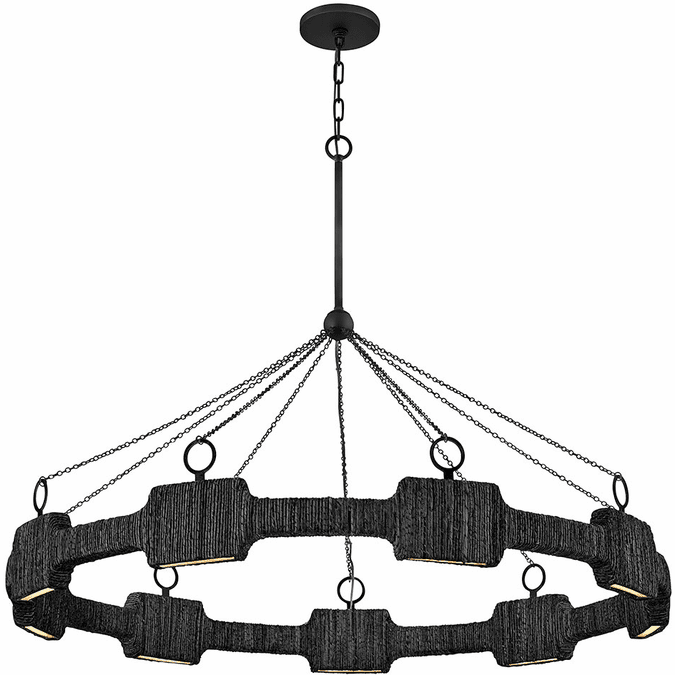 Hinkley 34108CBK Raffi Contemporary Carbon Black LED Ceiling Chandelier ...