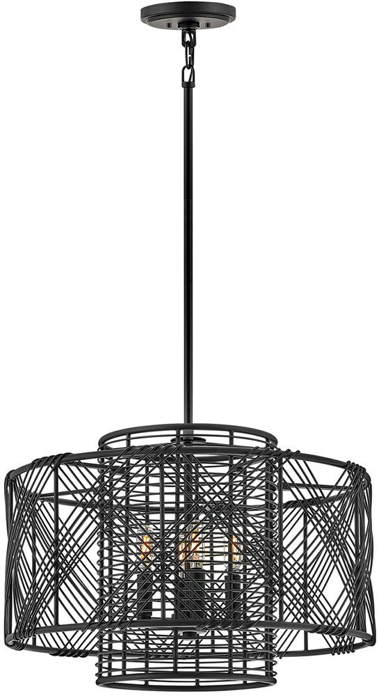 Hinkley 41063BLK Nikko Modern Black Pendant Lamp - HIN-41063BLK