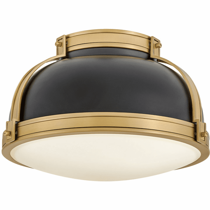 Hinkley 46351BK-LCB Barton Modern Black / Lacquered Brass LED Ceiling ...