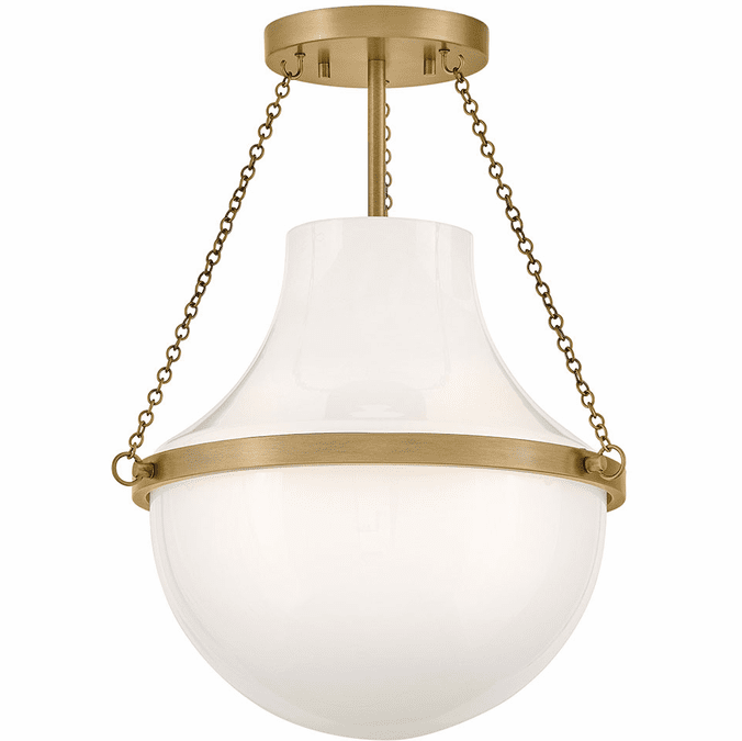 Hinkley 46891HB Collins Contemporary Heritage Brass LED 15" Flush Mount ...