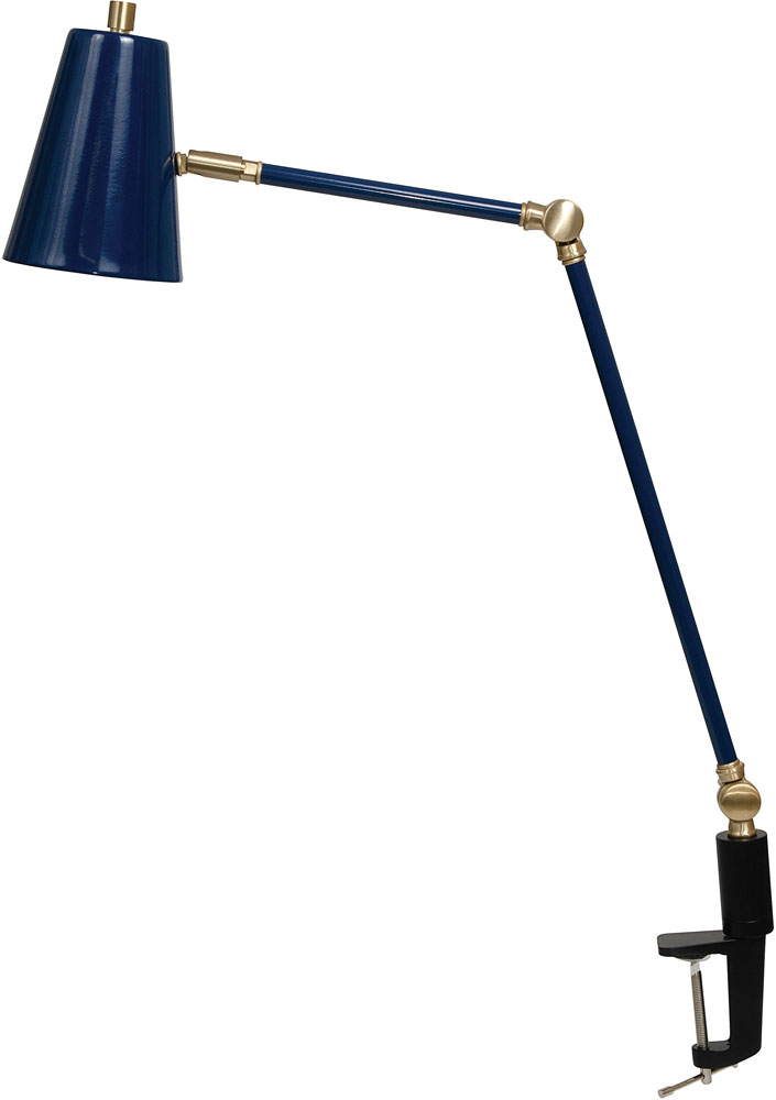 House of Troy AR403-NB/SB Aria Navy Blue and Satin Brass LED Task Lamp ...
