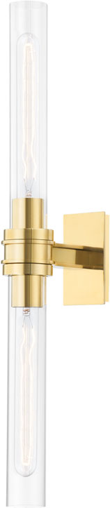 Hudson Valley 1042-AGB Oakfield Contemporary Aged Brass Light Sconce ...