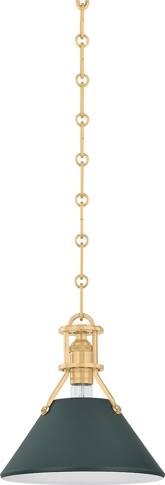 Hudson Valley MDS351-AGB/SSG Painted No. 2 Modern Aged Brass / Soft ...